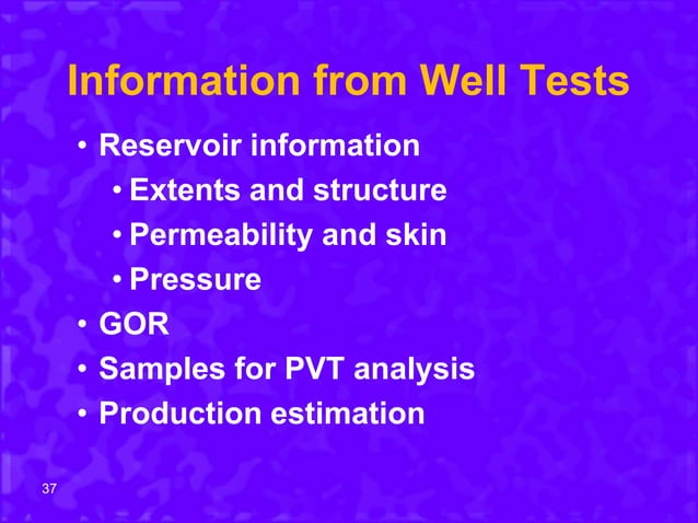 Seminar on water influx and well testing | PPT