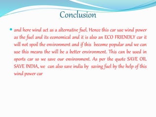 Seminar on wind power car | PPTX