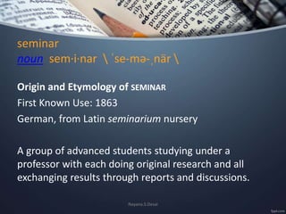 Seminar orientation for Management students | PPTX