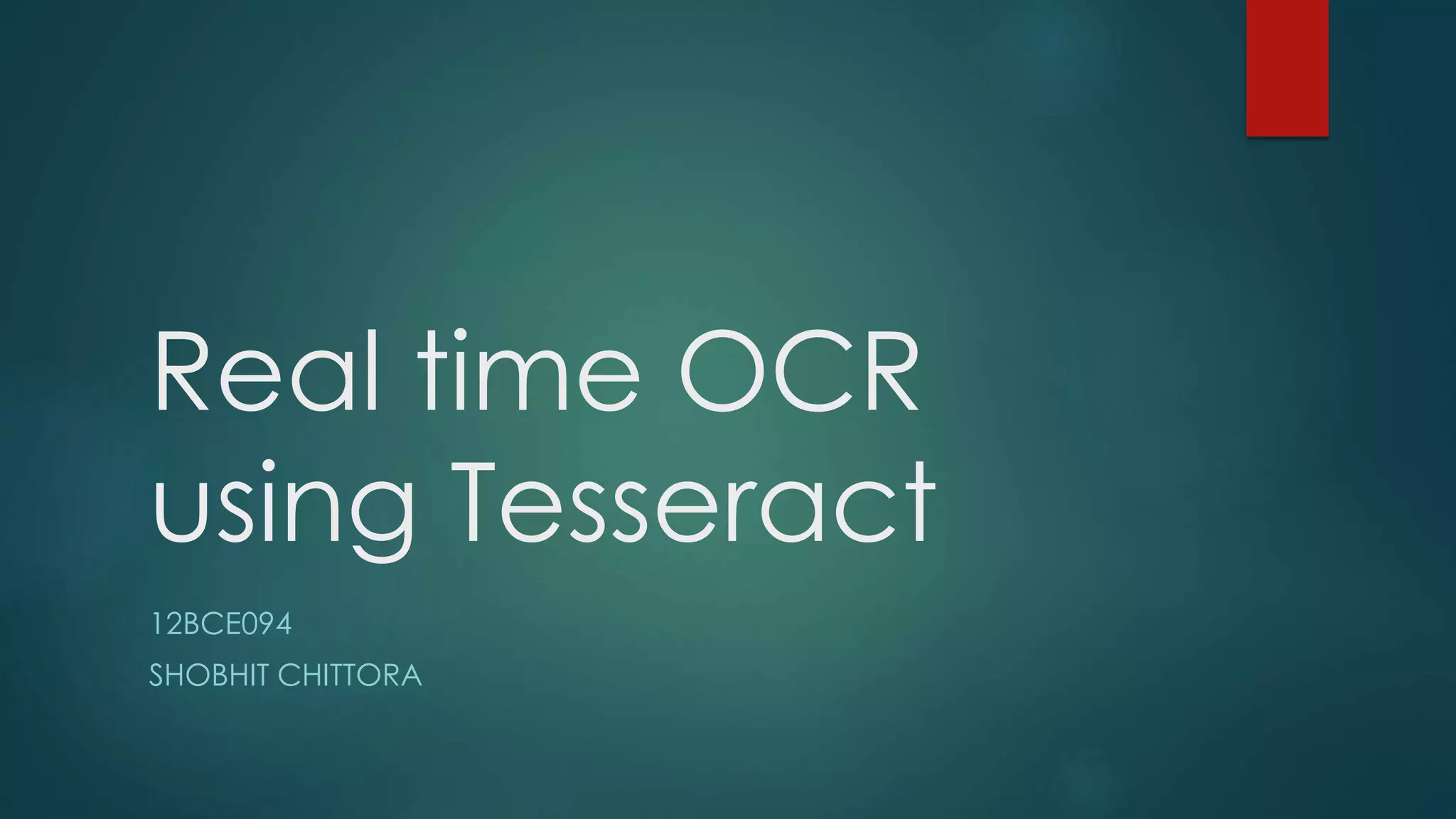 OCR using Tesseract | PPTX