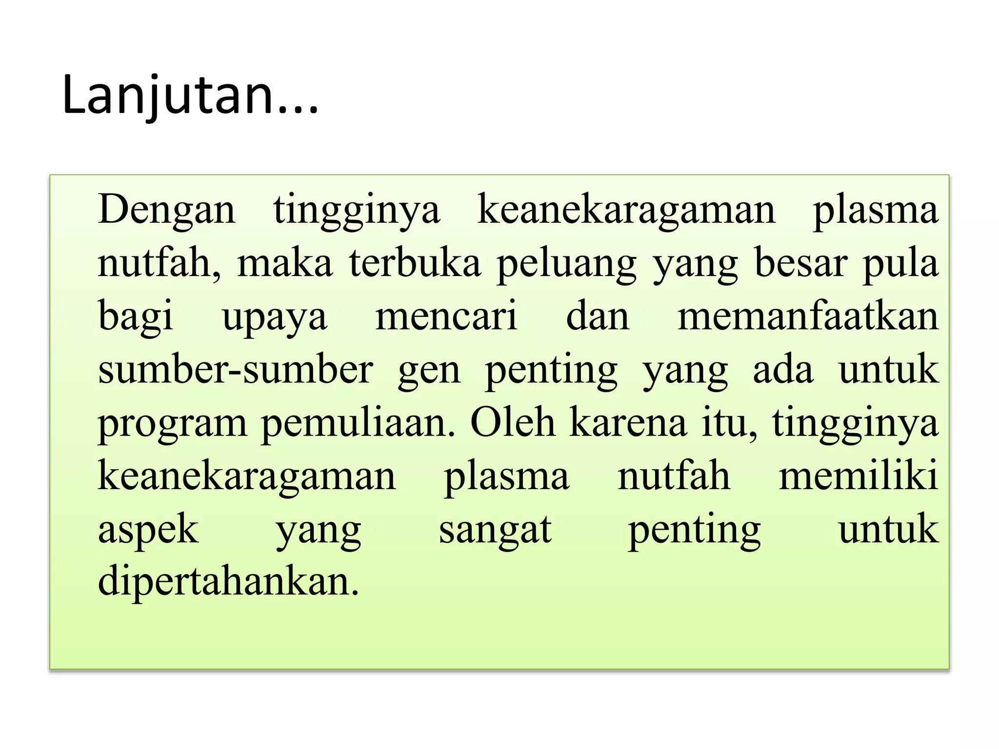 konservasi plasma nutfah | PPTX