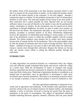 AGRICULTURE MARKETING | DOC