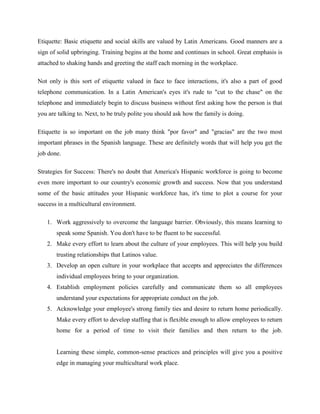 Multiculturalism in organisations | DOCX | Business | Business and Finance