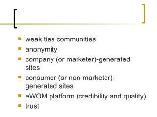eWOM, Consumers and Companies | PPT