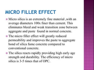 MICRO SILICA AS AN ADVANCED CONSTRUCTION MATERIAL | PPTX