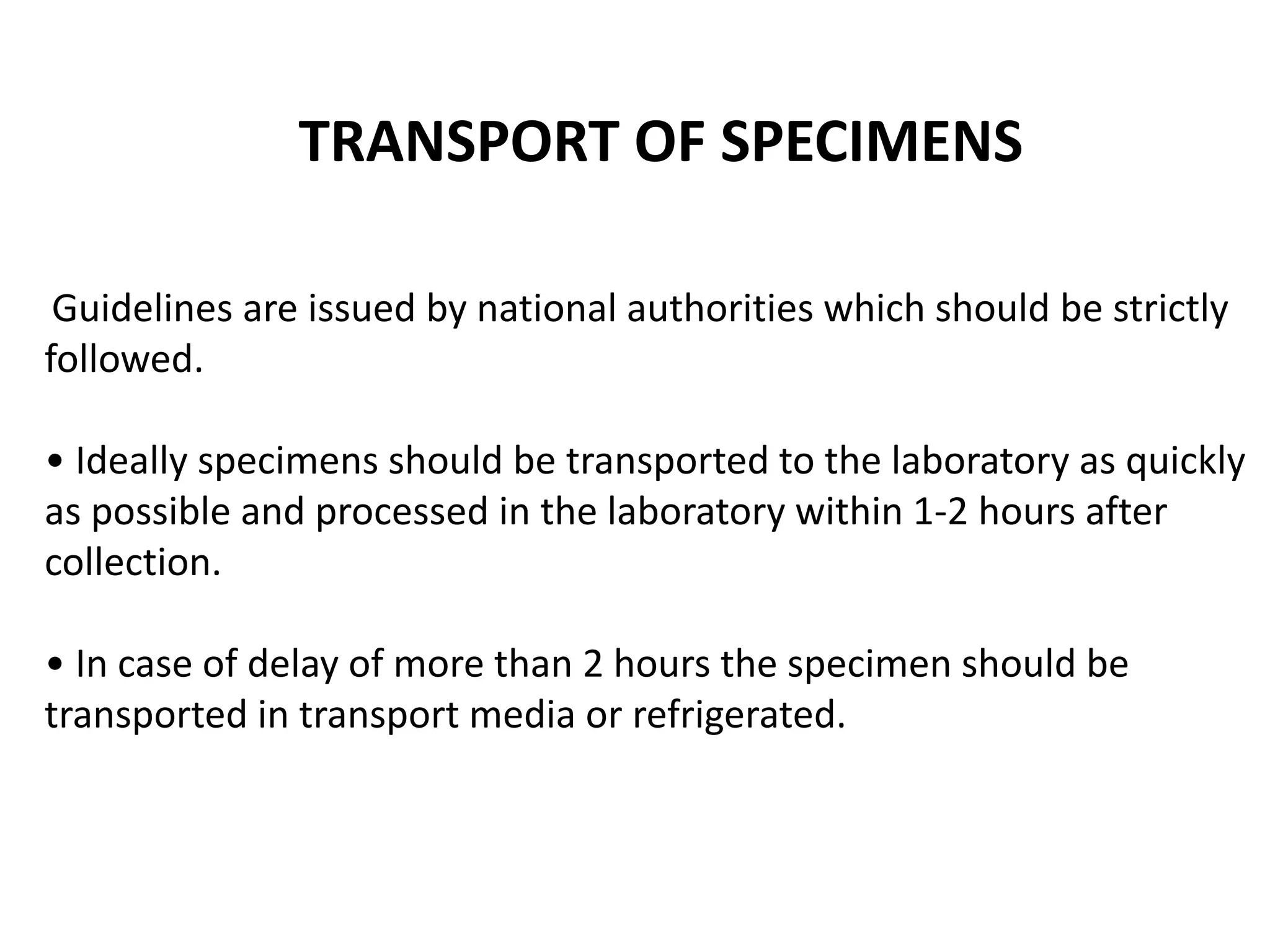 samplecollection and transport of sample | PPTX