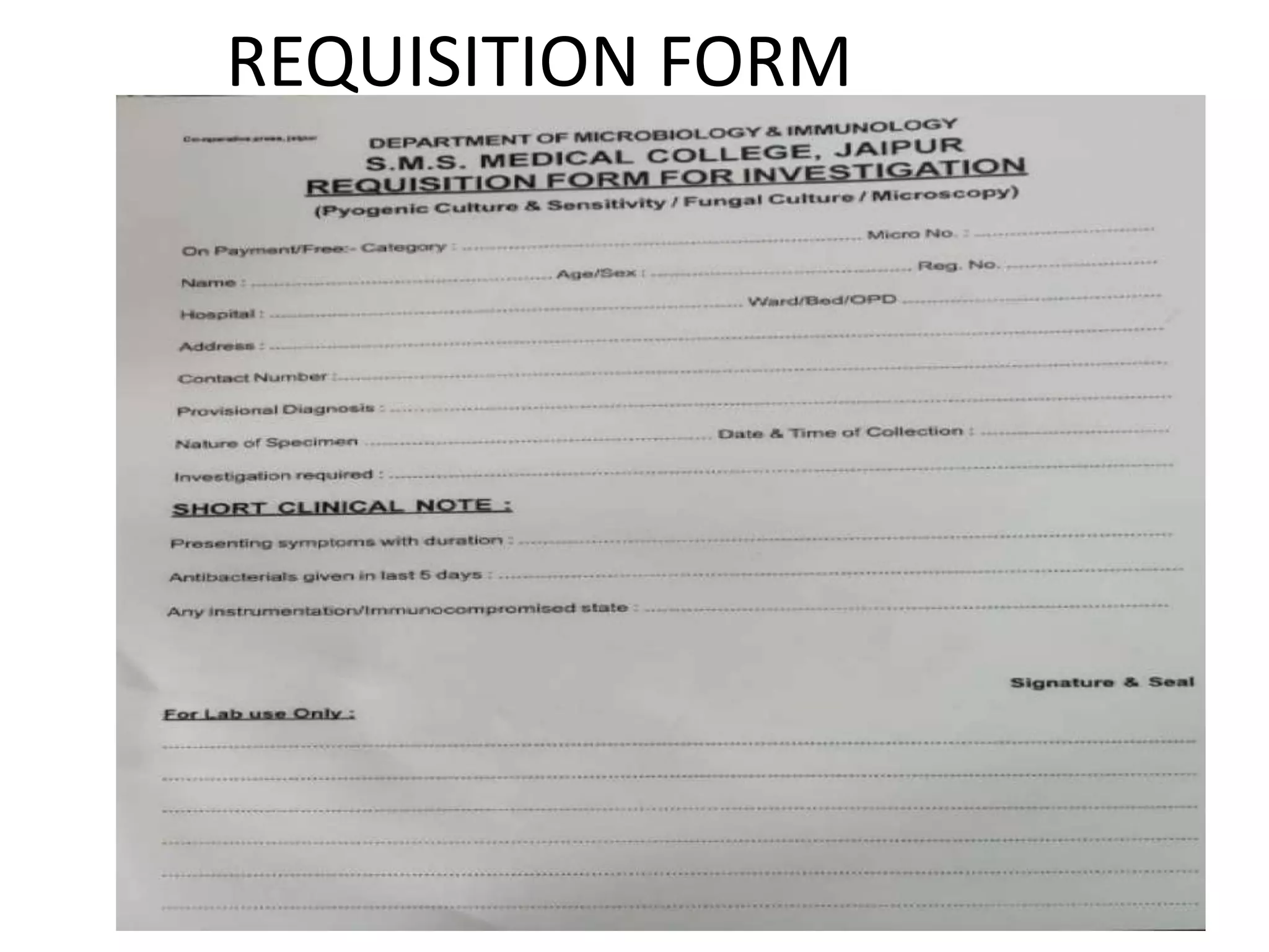 samplecollection and transport of sample | PPTX