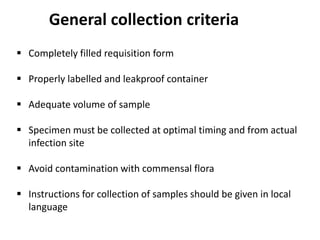 samplecollection and transport of sample | PPTX
