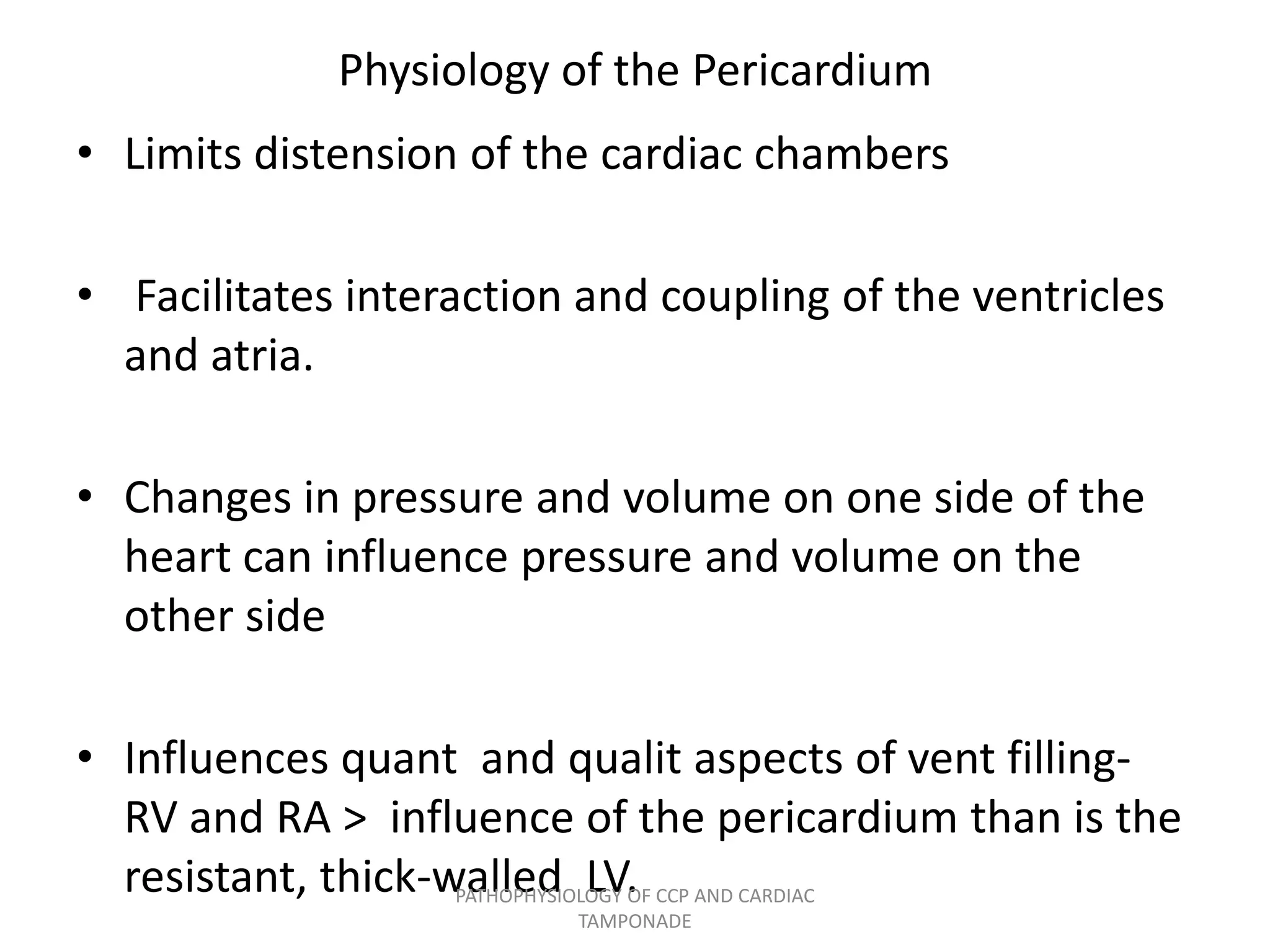 Pathophysiology of ccp and cardiac tamponade | PPTX