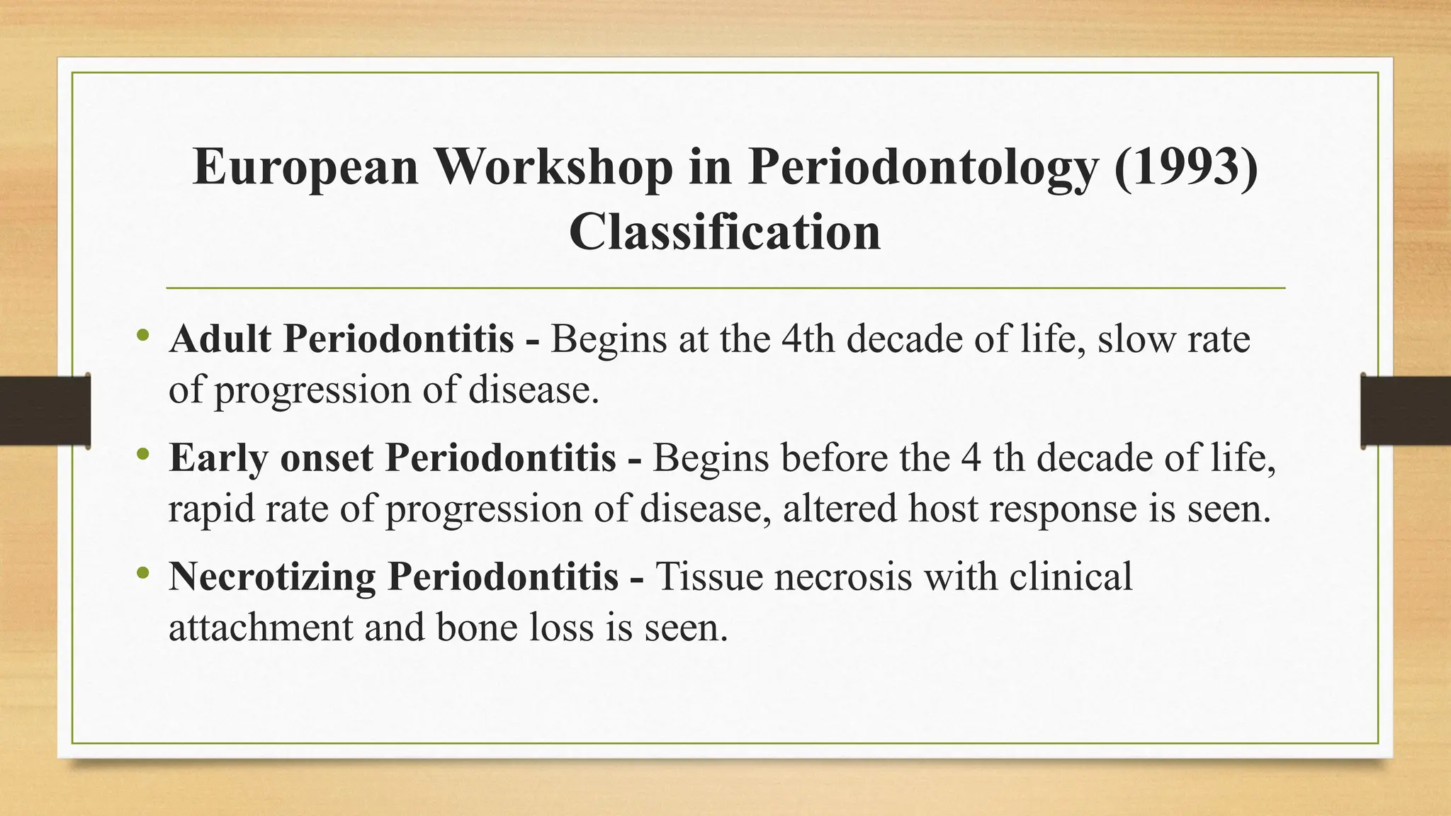 Periodontal diseases classification.pptx | Dental Health | Diseases and ...
