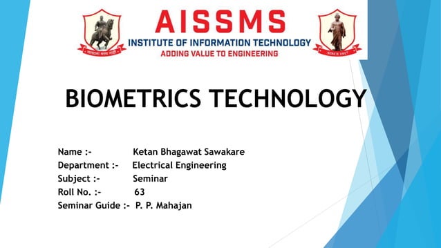 Biometrics technology | PPTX | Technology & Computing