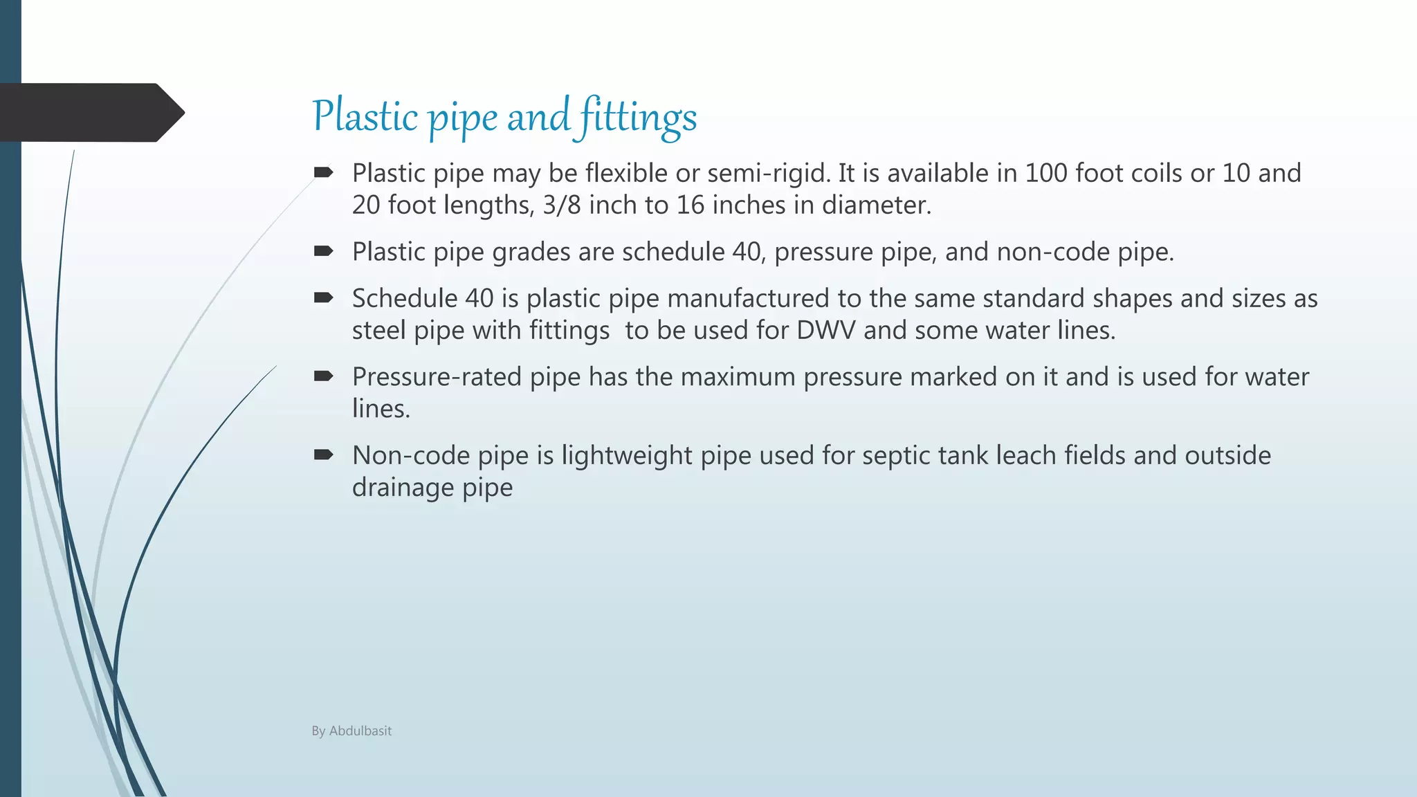 plastic piping seminar presentation | PPTX
