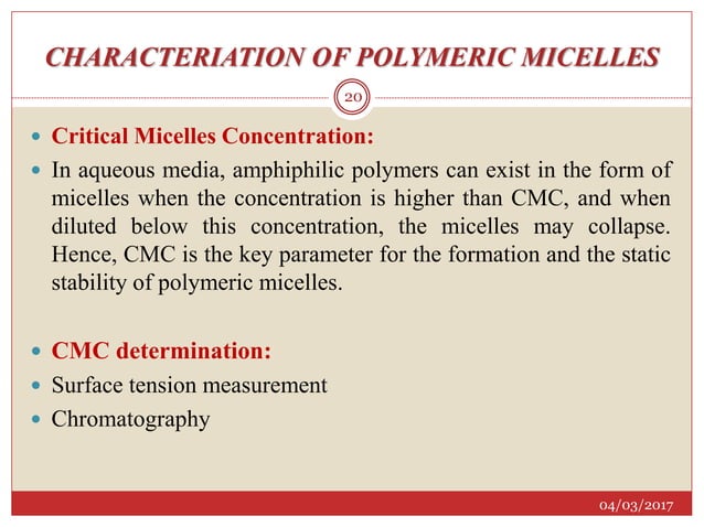 Seminar polymeric micelles | PPTX | Chemistry | Science