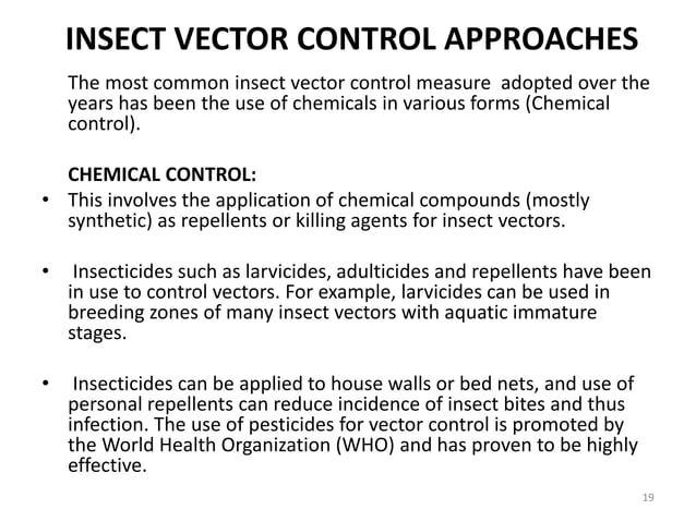 Contemporary Methods of insect-vector control | PPT