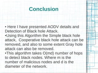 AODV protocol and Black Hole attack | PDF | Computer Networking | Computing