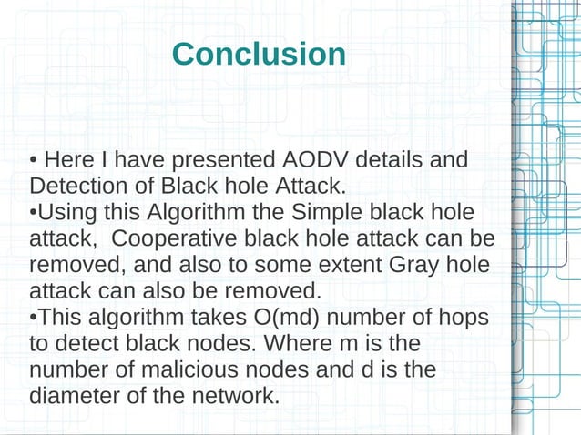 AODV protocol and Black Hole attack | PDF | Computer Networking | Computing
