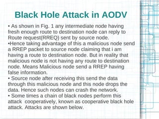 AODV protocol and Black Hole attack | PDF | Computer Networking | Computing