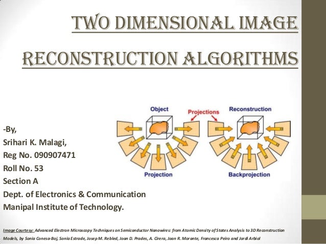 Two Dimensional Image Reconstruction Algorithms