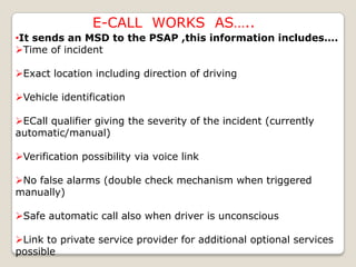 e-call ppt | PPTX