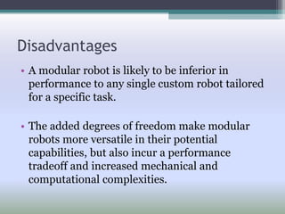 Self re-configuring modular ROBOT | PPTX