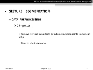 MEMS ACCELEROMETER BASED NONSPECIFIC – USER HAND GESTURE RECOGNITION | PPTX