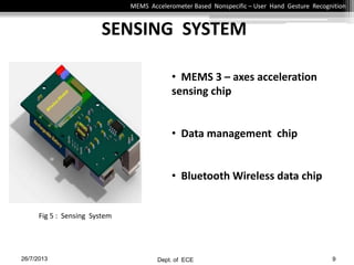 MEMS ACCELEROMETER BASED NONSPECIFIC – USER HAND GESTURE RECOGNITION | PPTX