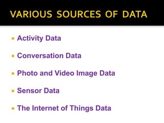 Big Data Analytics(Intro,Hadoop Map Reduce,Mahout,K-means clustering,H-base) | PPT