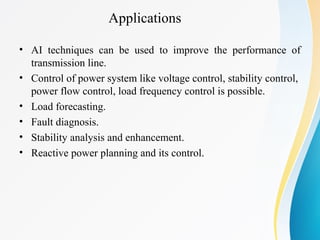 Artificial Intelligence in Power Systems | PPT
