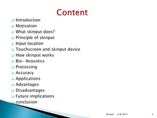 skinput technology | PPT