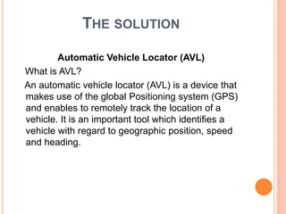 Automatic Vehicle Locator | PPTX