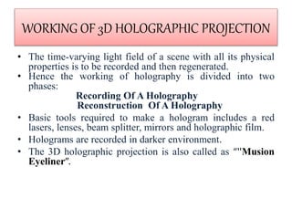 3D HOLOGRAPHIC PROJECTION TECHNOLOGY | PPTX