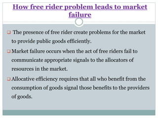 MARKET FAILURE AND FREE RIDER PROBLEM | PPTX