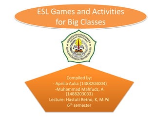 ESL games and activities for Big Classes | PPTX | Board Games and ...