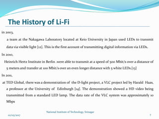 LiFi technology (visible light communication ) | PPTX