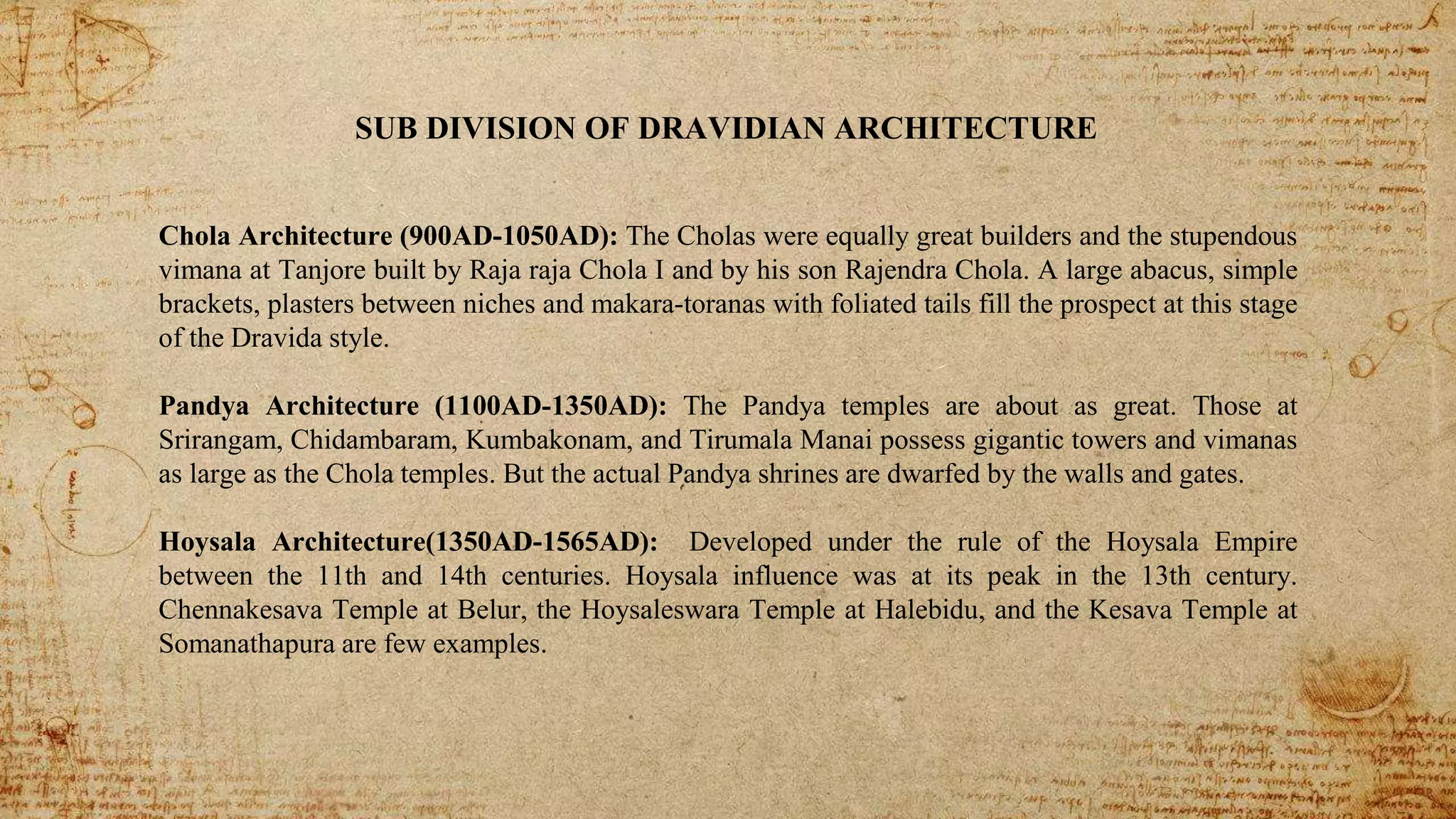 INDIAN ARCHITECTURE: DRAVIDIAN AND TEMPLE ARCHITECTURE | PPTX
