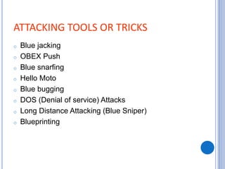 Bluetooth Network security | PPTX