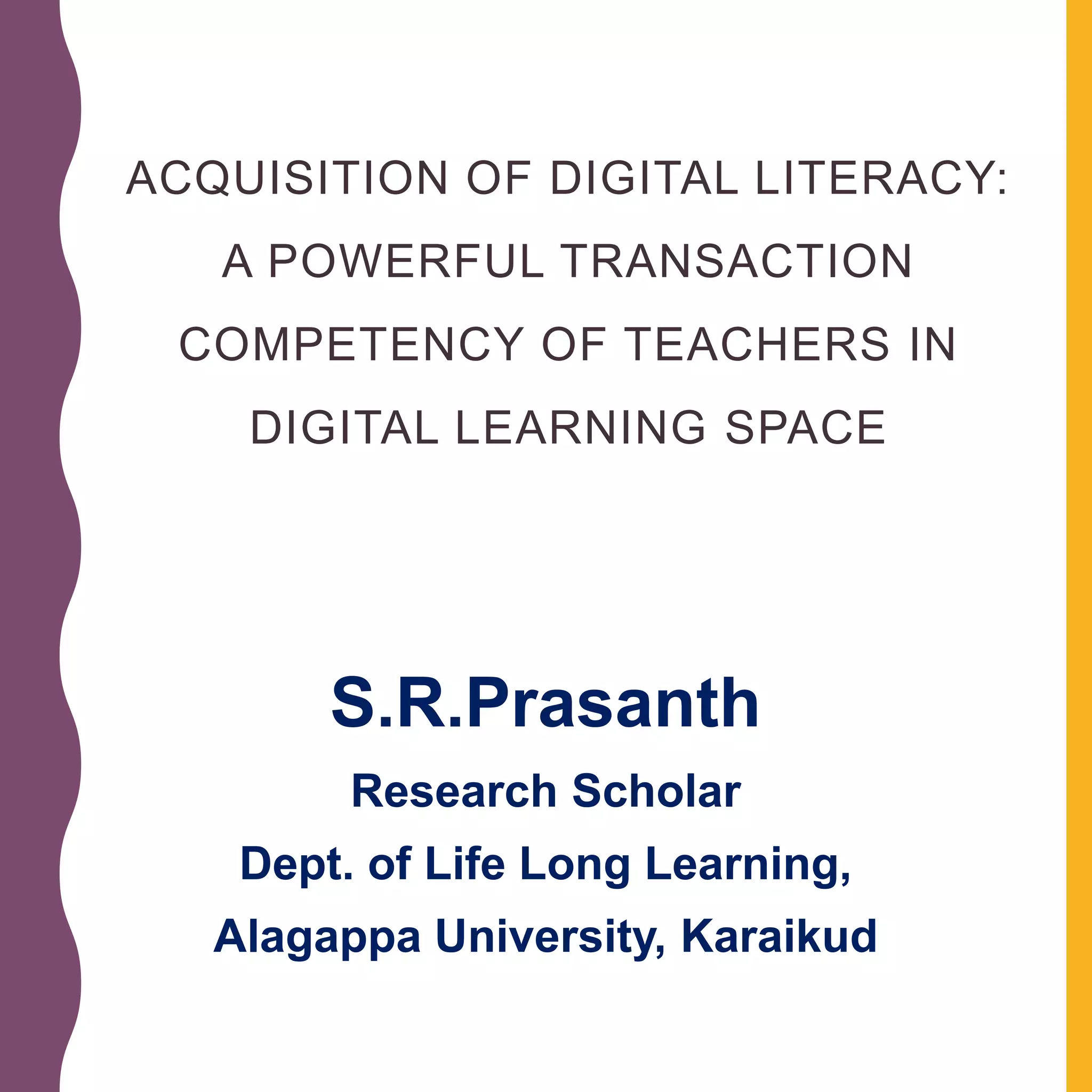 Digital Literacy for Teachers | PDF