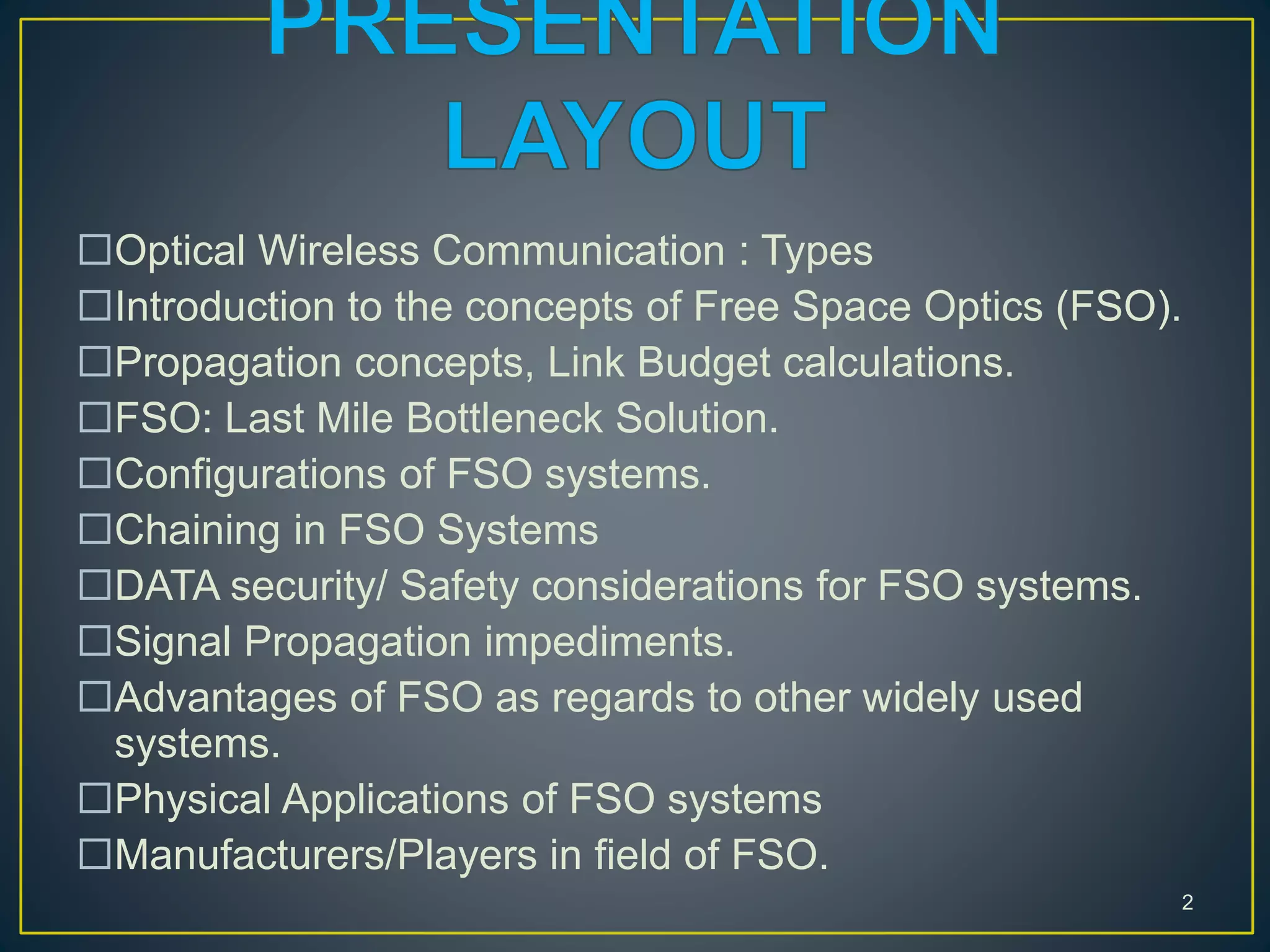 wireless optical communication | PPTX
