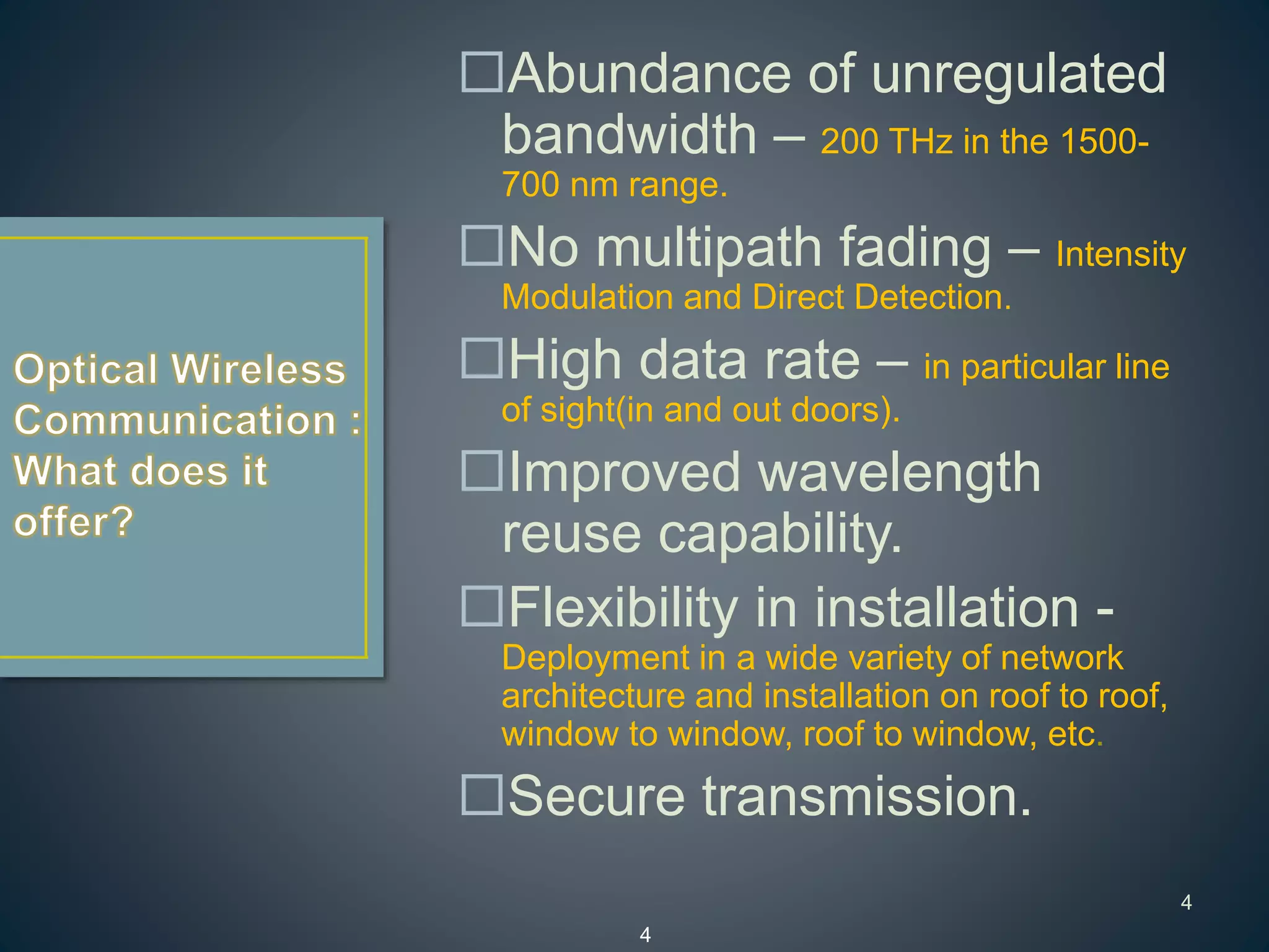 wireless optical communication | PPTX