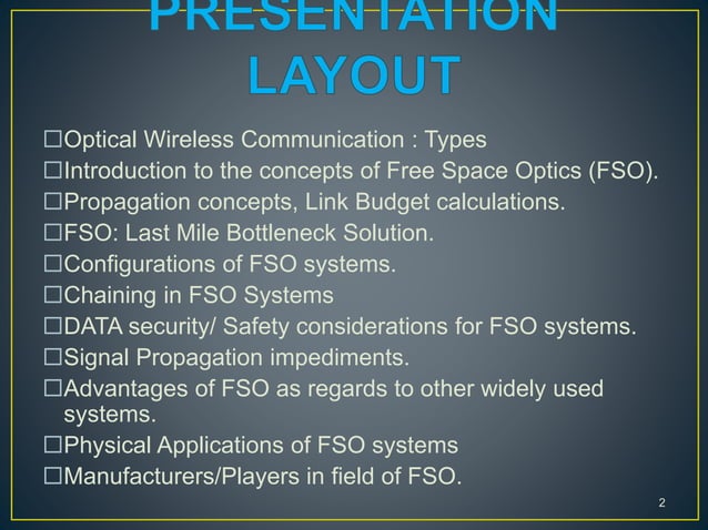 Wireless Optical Communication Pptx Computer Networking Computing