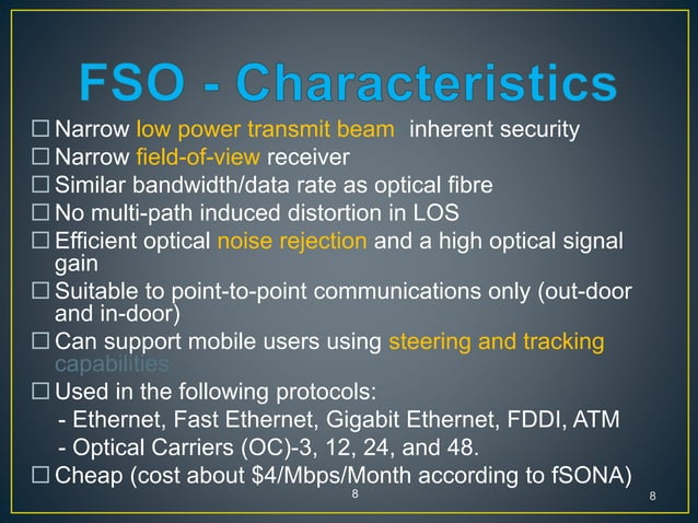 Wireless Optical Communication Pptx Computer Networking Computing