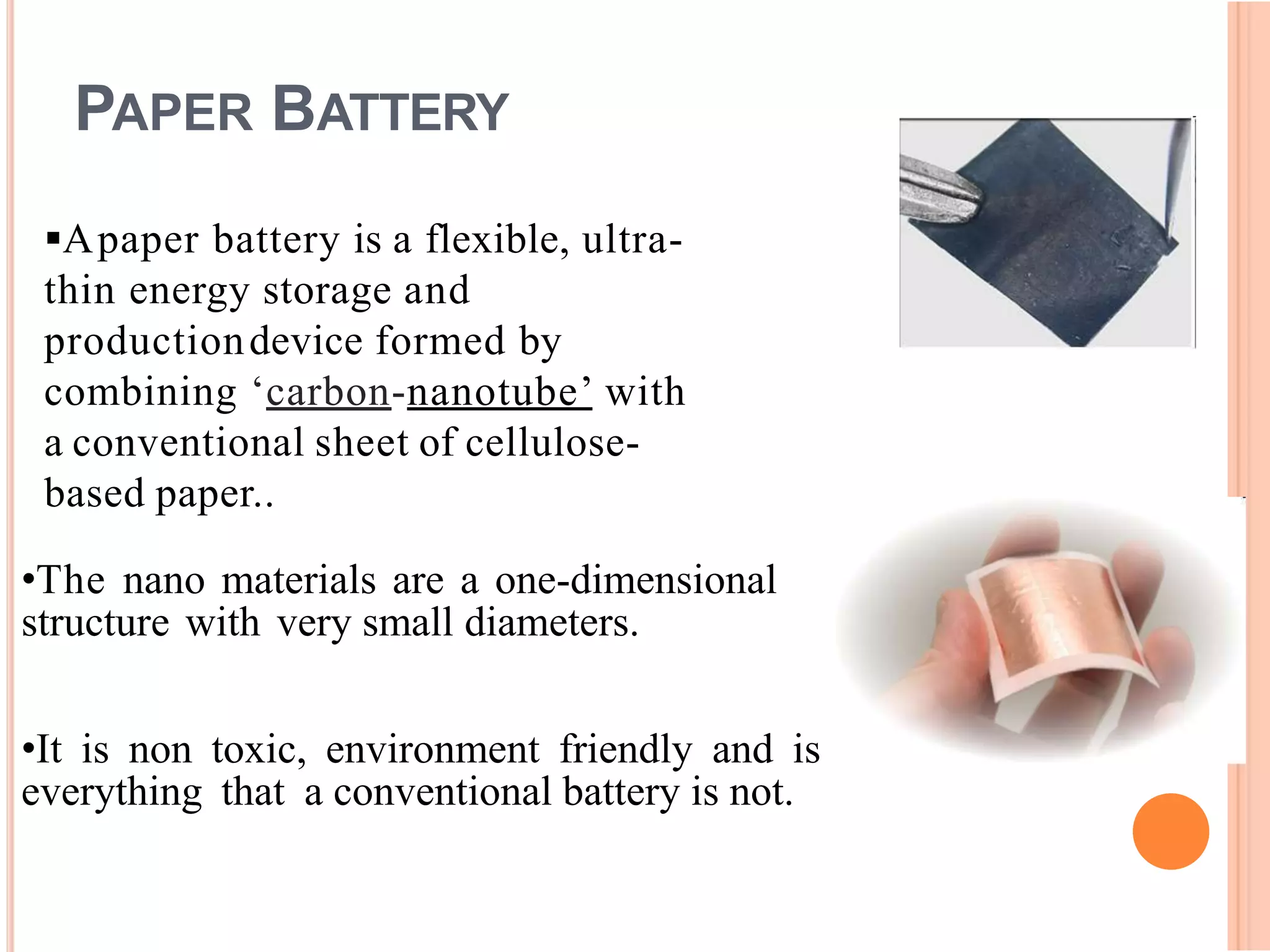 Presentation on Paper Battery | PPTX