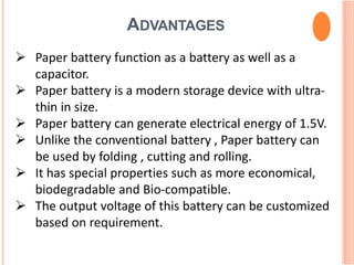 Presentation on Paper Battery | PPTX