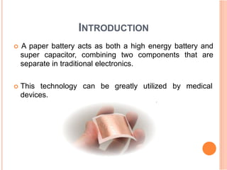 Presentation on Paper Battery | PPTX