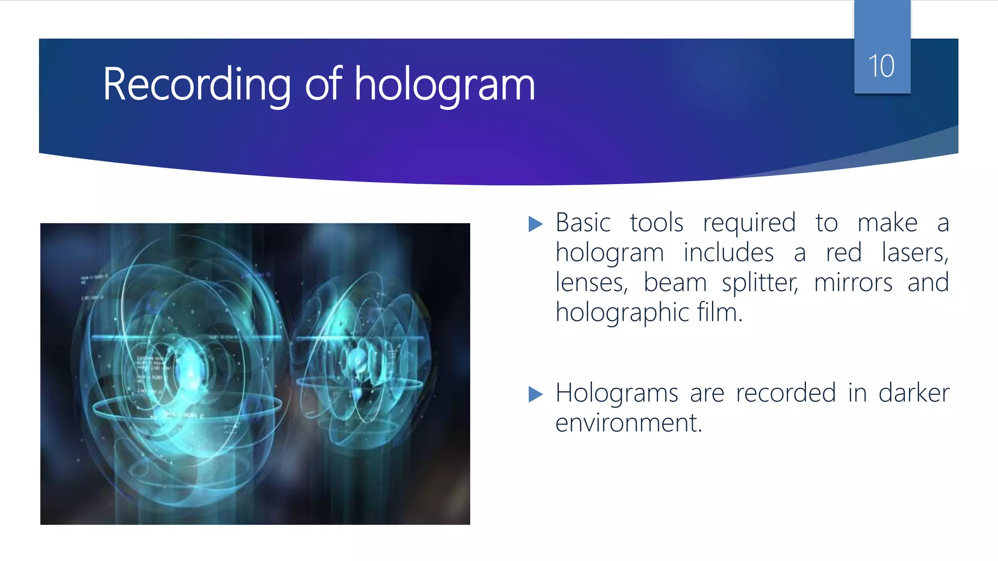 PPT on 3D Holographic Projection Technology ( Hologram) | PPTX