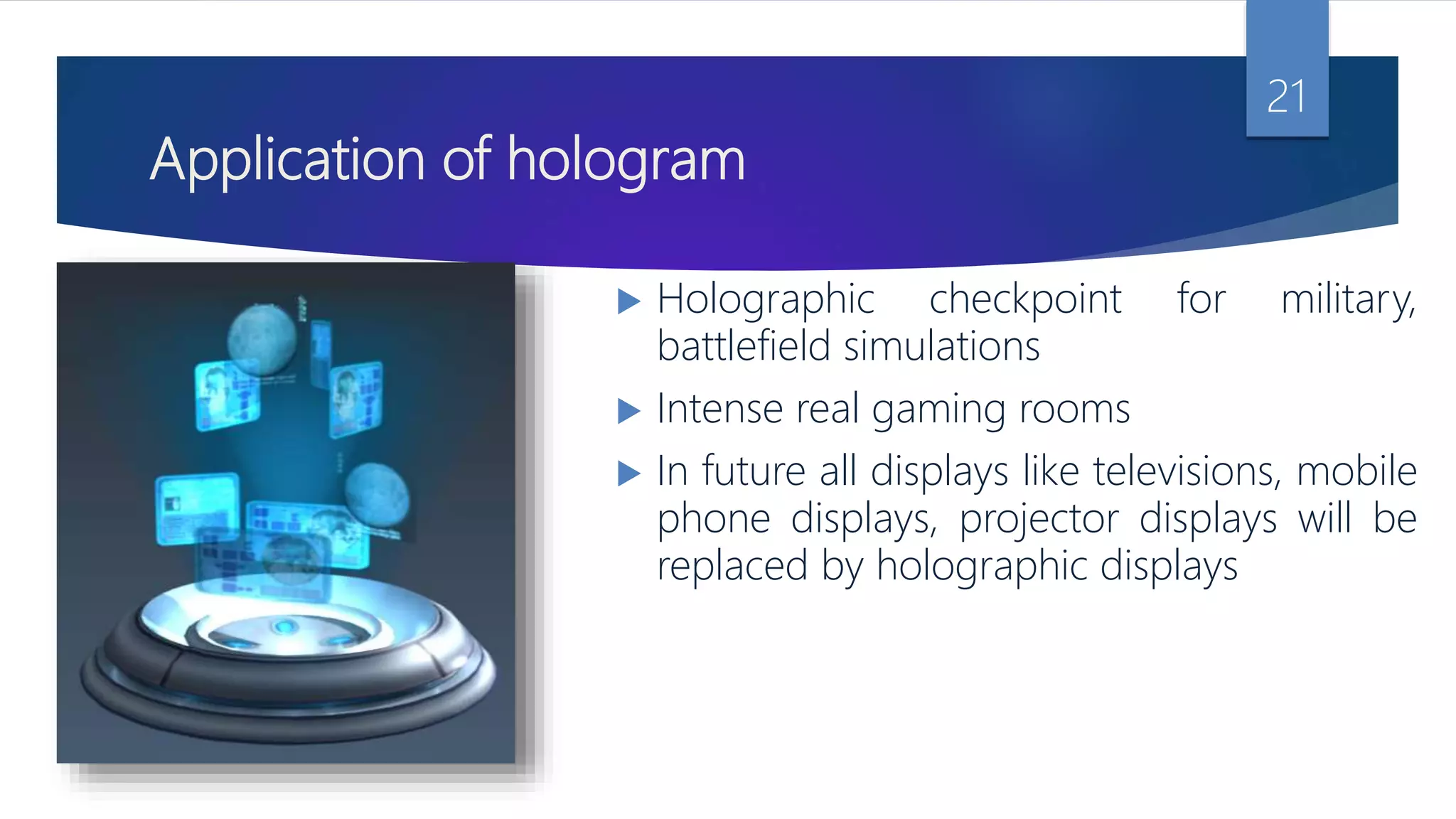PPT on 3D Holographic Projection Technology ( Hologram) | PPTX | 3-D Graphics | Computer ...