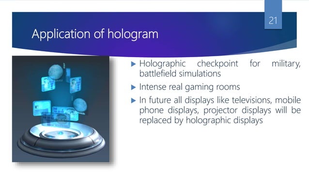 PPT on 3D Holographic Projection Technology ( Hologram) | PPTX | 3-D ...