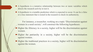 Research Hypotheses and its type | PPTX | Science