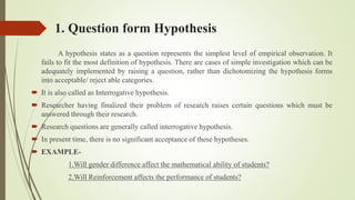 Research Hypotheses and its type | PPTX
