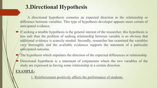 Research Hypotheses and its type | PPTX | Science